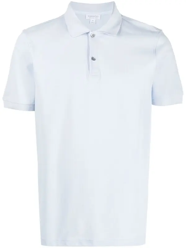Sunspel Short-sleeve Cotton Polo Shirt - Blue
