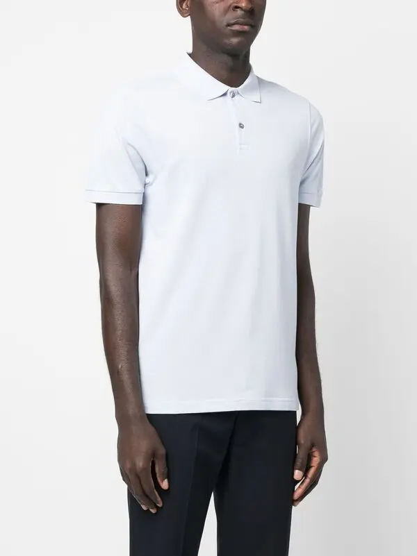 Sunspel Short-sleeve Cotton Polo Shirt - Blue