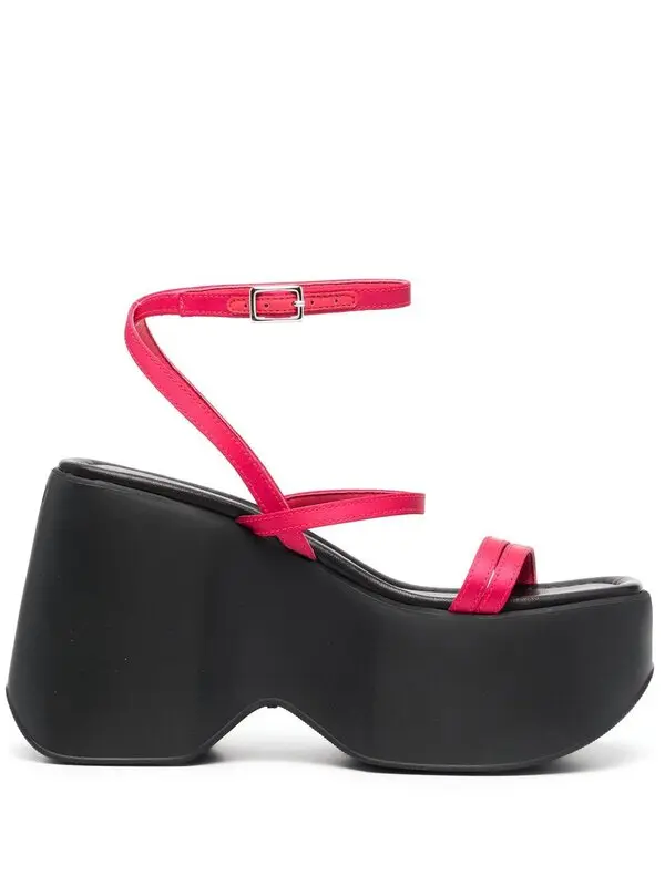 VIC MATIE Chunky Leather Wedge Sandals