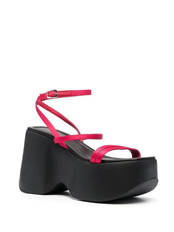 VIC MATIE Chunky Leather Wedge Sandals
