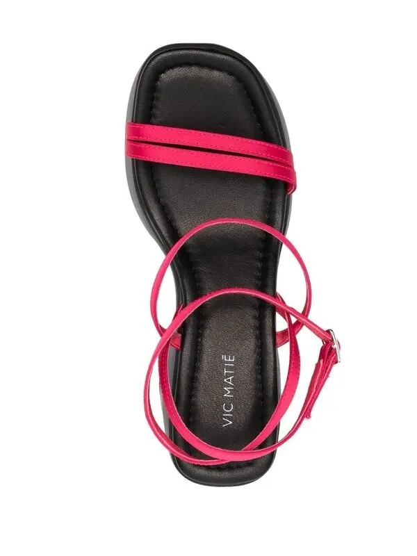 VIC MATIE Chunky Leather Wedge Sandals