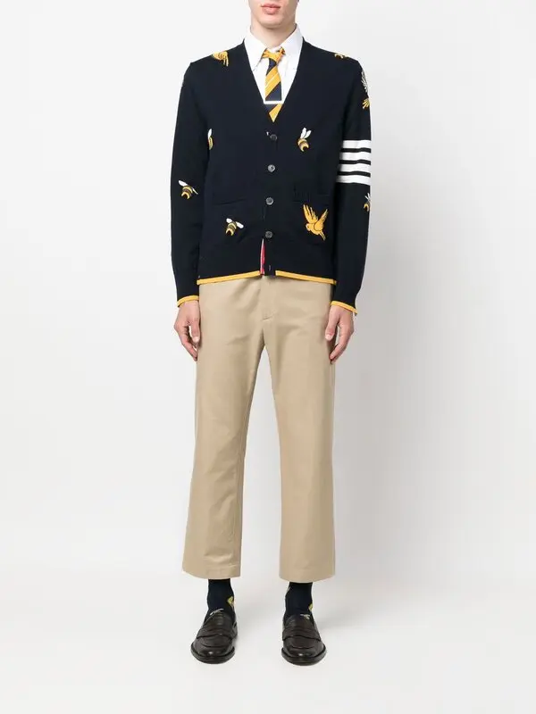 Thom Browne 4-bar Stripe Cardigan - Blue