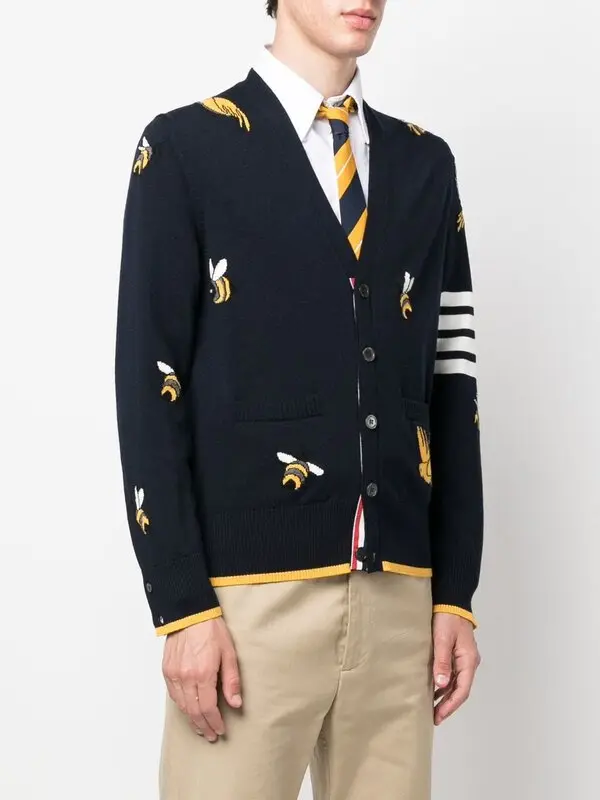 Thom Browne 4-bar Stripe Cardigan - Blue