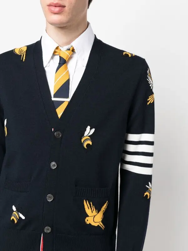 Thom Browne 4-bar Stripe Cardigan - Blue
