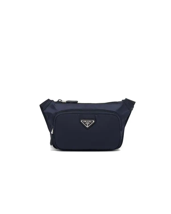 Prada Re-nylon And Saffiano Leather Shoulder Bag - Blue