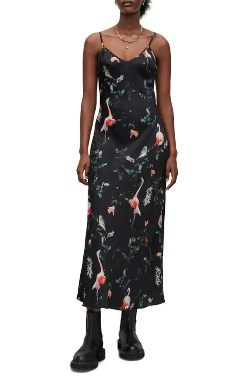 ALLSAINTS Bryony Fabia Midi Slipdress - Black