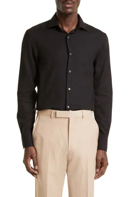 Zegna Cashco Cotton & Cashmere Button-up Shirt
