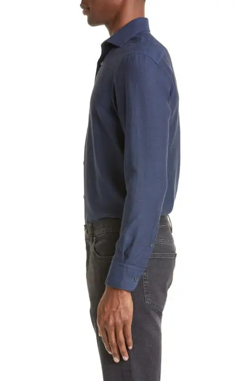 Zegna Cashco Cotton & Cashmere Button-up Shirt - Blue