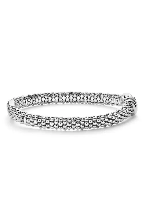 Lagos Diamond Circle Caviar Bracelet - Silver