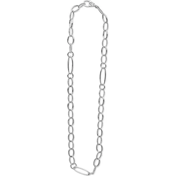 Lagos Signature Caviar Link Necklace - Silver