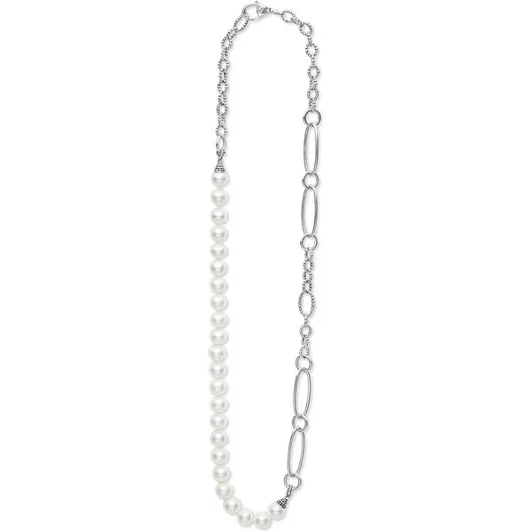 Lagos Luna Split Freshwater Pearl Chain Necklace - Gold