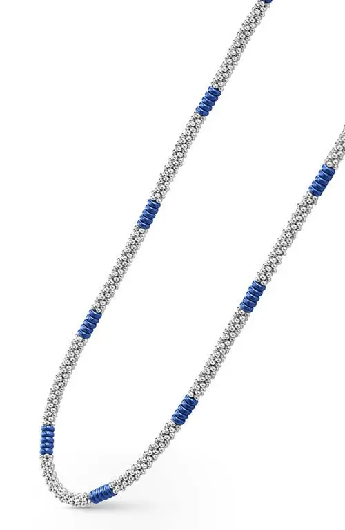 Lagos Caviar Ceramic Station Necklace - Blue