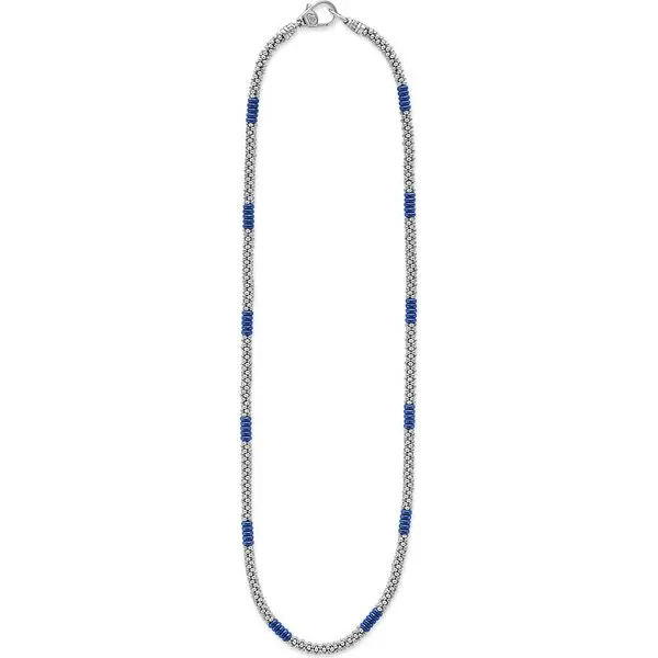 Lagos Caviar Ceramic Station Necklace - Blue