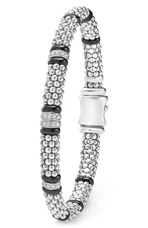 Lagos Caviar Rope Bracelet With Ceramic And Diamonds