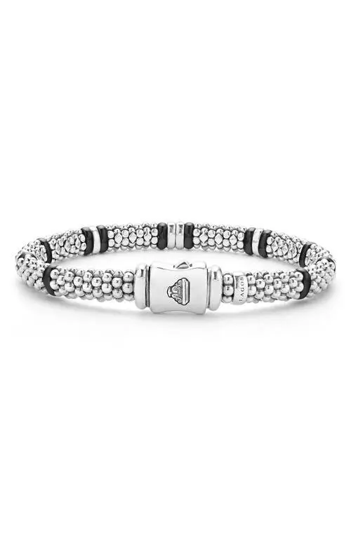 Lagos Caviar Rope Bracelet With Ceramic And Diamonds