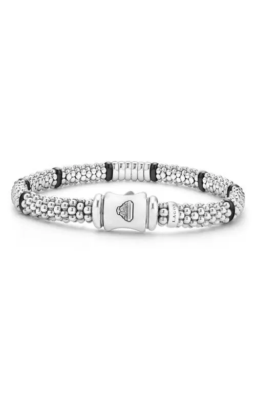 Lagos Caviar Ceramic & Diamond Station Bracelet