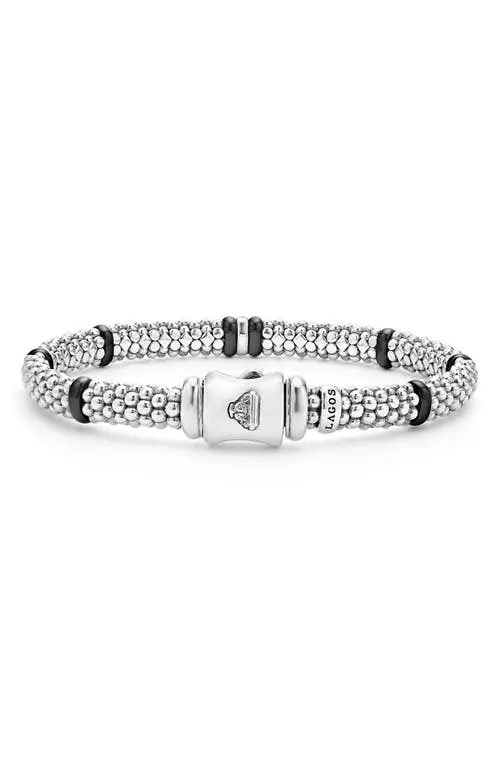 Lagos Caviar Rope Bracelet With Diamond And Ceramic Stations