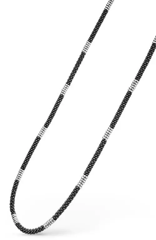 Lagos Caviar Ceramic Station Necklace - Black