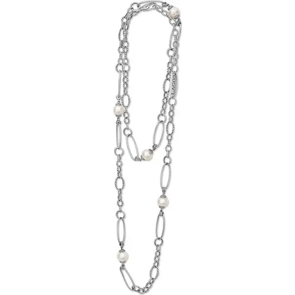 Lagos Luna Freshwater Pearl Station Necklace - Gold