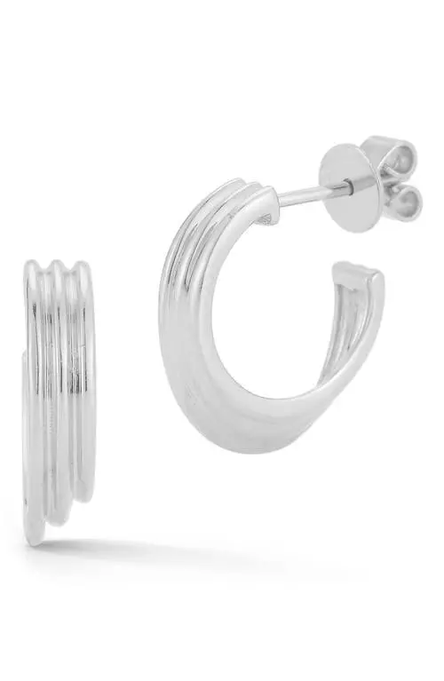 DANA REBECCA DESIGNS Nana Bernice Groove Cascade Hoop Earrings - White Gold