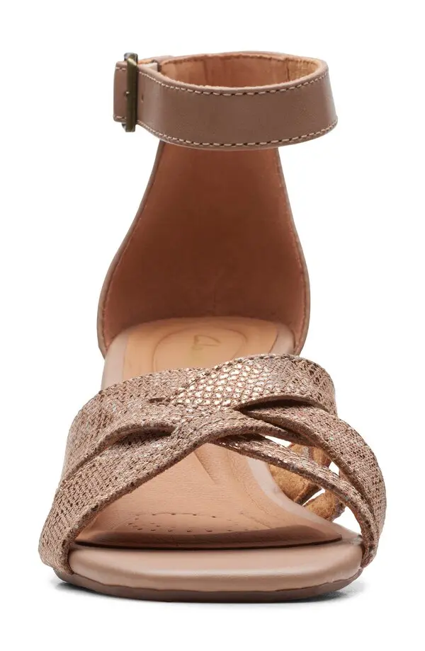 Clarks Cielo Charm Leather Wedge Sandal