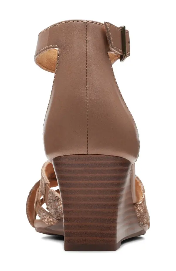 Clarks Cielo Charm Leather Wedge Sandal