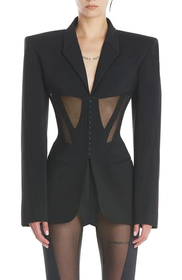 MUGLER Corset Detail Blazer