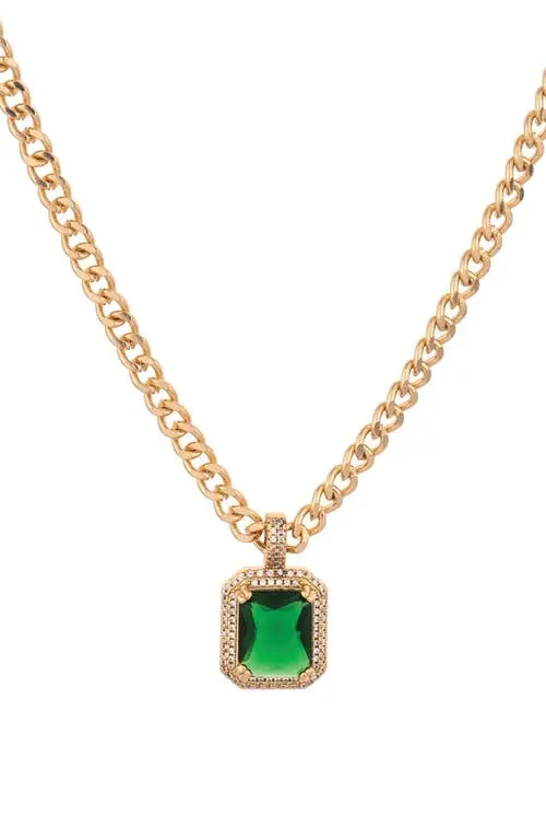 Ettika Cubic Zirconia Pendant Necklace - Green