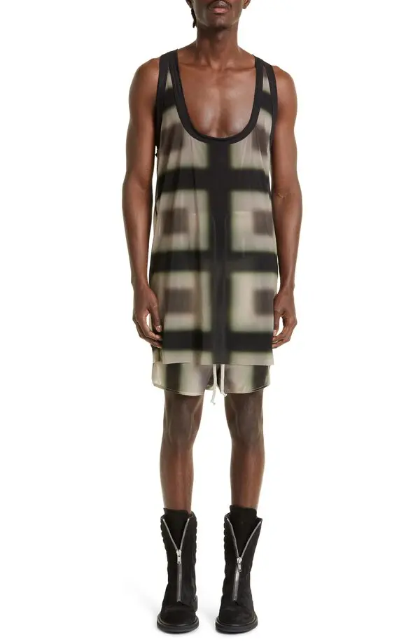 Rick Owens Plaid Cupro Boxing Shorts