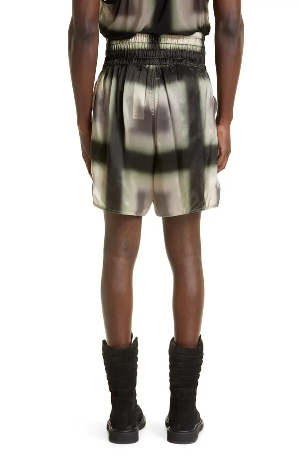 Rick Owens Plaid Cupro Boxing Shorts