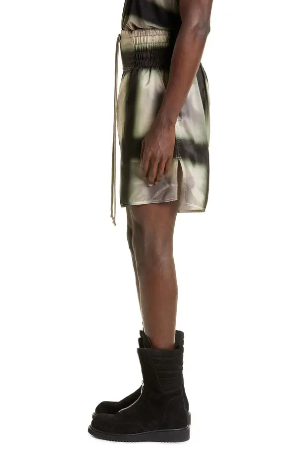 Rick Owens Plaid Cupro Boxing Shorts