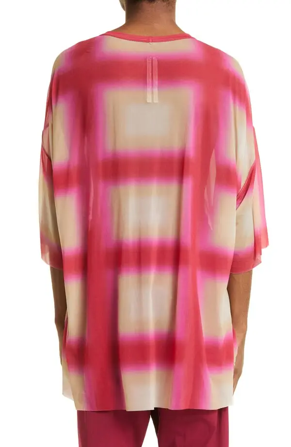 Rick Owens Tommy Degradé Plaid Oversize T-shirt