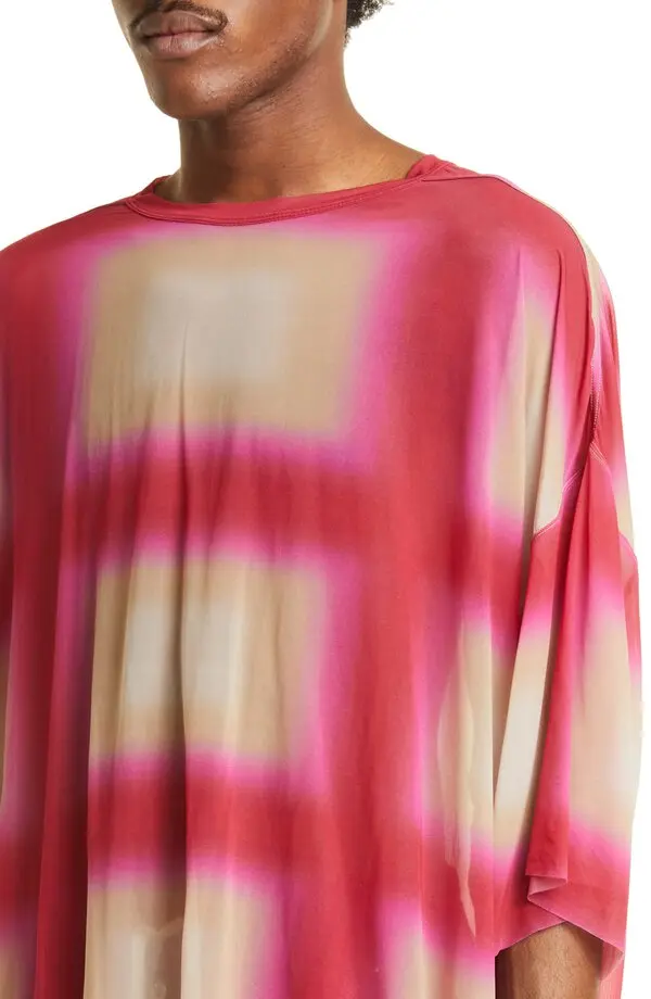 Rick Owens Tommy Degradé Plaid Oversize T-shirt