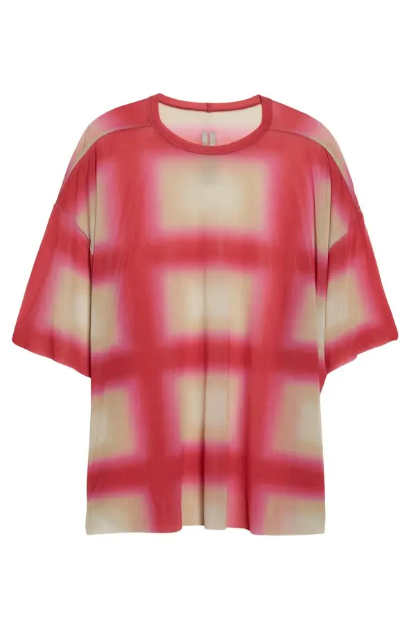 Rick Owens Tommy Degradé Plaid Oversize T-shirt