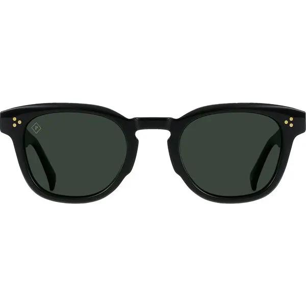 Raen Polarized Round Sunglasses - Recycled Black/ Green Polar