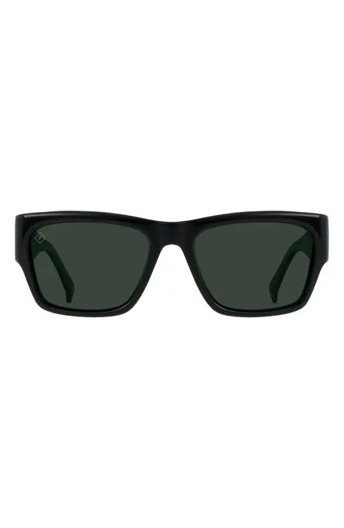 Raen Rufio Rectangular Sunglasses - Recycled Black/green Polar