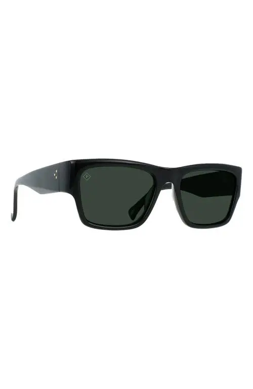 Raen Rufio Rectangular Sunglasses - Recycled Black/green Polar