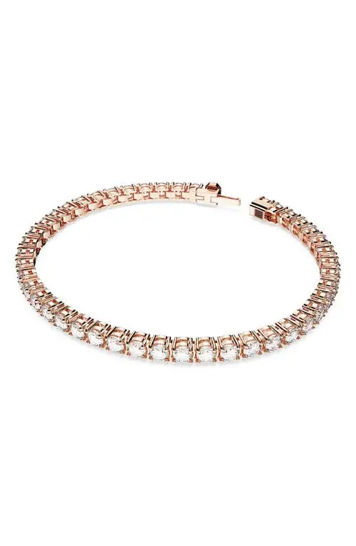 SWAROVSKI Re Matrix Tennis Bracelet - Rose Gold