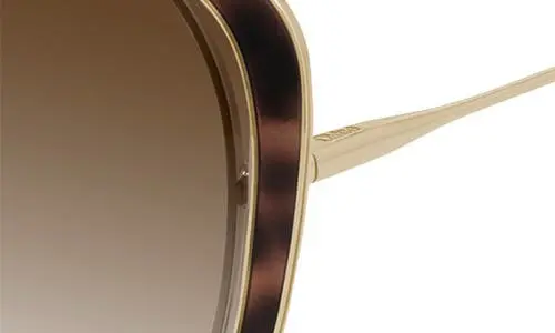 Chloé 63mm Gradient Oversize Round Sunglasses - Gold/brown Gradient
