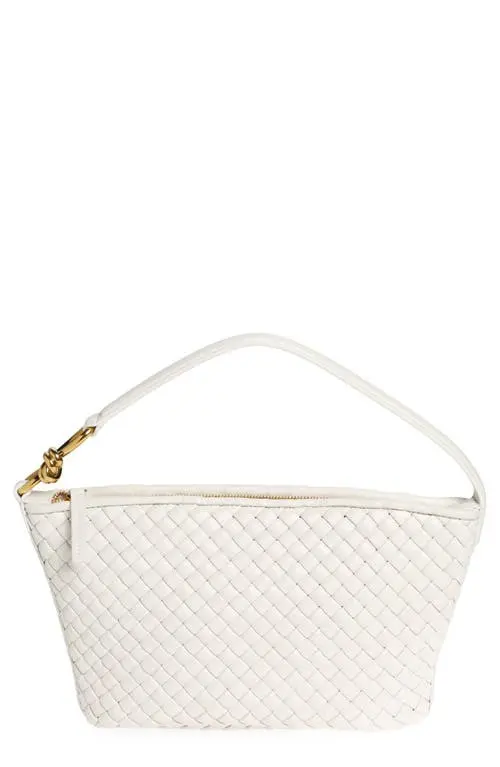 Bottega Veneta Padded Intrecciato Knot Shoulder Bag - 9104 Chalk-m Brass