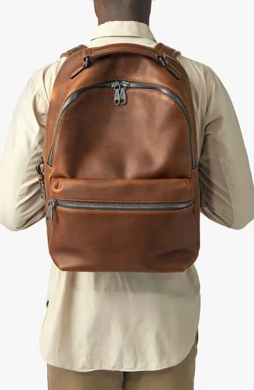 Shinola Runwell Leather Backpack - Medium Brown
