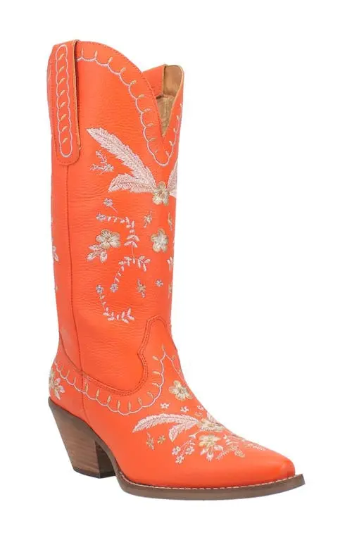 DINGO Full Bloom Western Boot - Orange