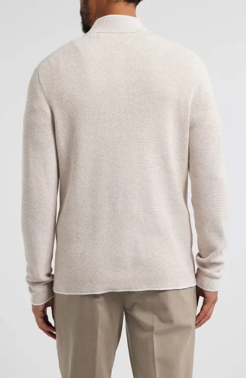 JACK VICTOR Daulac Quarter Zip Pullover - Sand