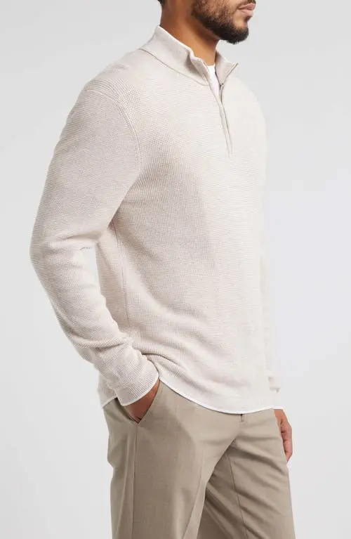 JACK VICTOR Daulac Quarter Zip Pullover - Sand