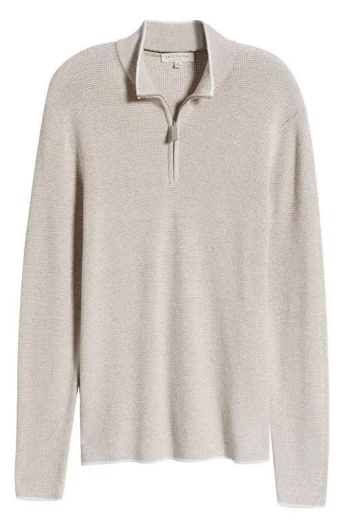 JACK VICTOR Daulac Quarter Zip Pullover - Sand
