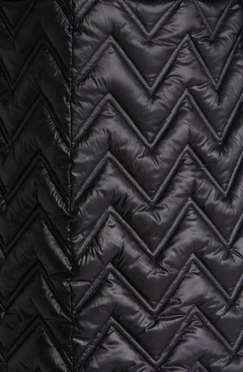Via Spiga Zigzag Quilt Puffer Jacket - Black