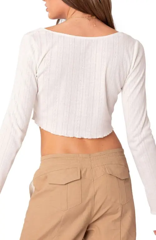 EDIKTED Pointelle Knit Crop Top