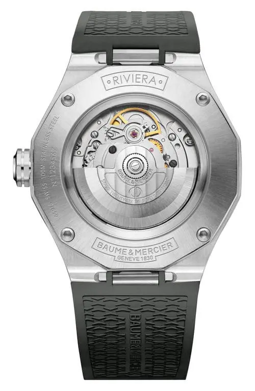 Baume & Mercier Riviera Automatic Rubber Strap Watch