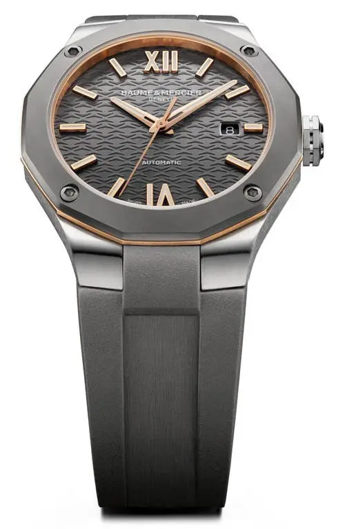 Baume & Mercier Riviera Automatic Rubber Strap Watch