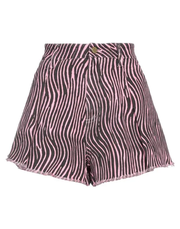 DIMORA Denim Zebra-print High-waisted Shorts - Pink